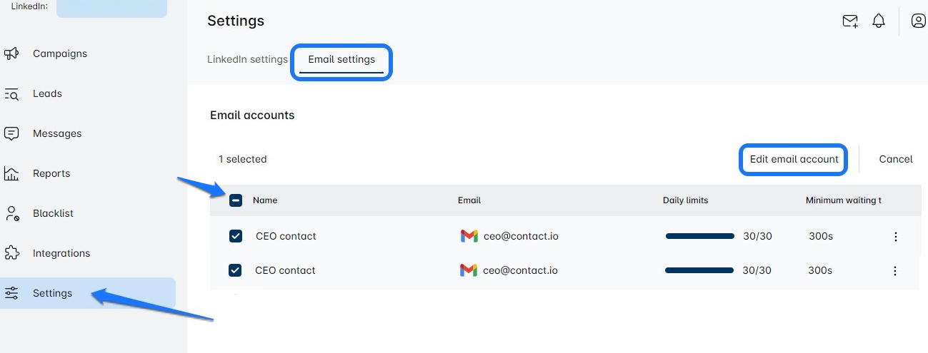How to Edit an email account – ExecuLink